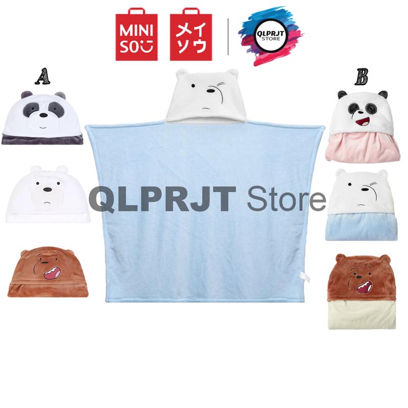 Selimut We Bare Bears Miniso Lucu Dengan Hoodie - Shop | Tokopedia