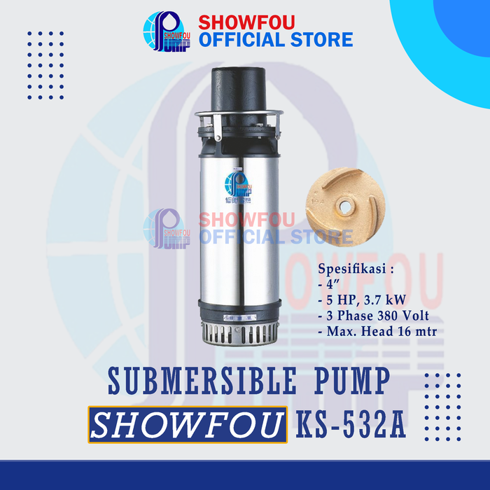 Jual SHOWFOU SUBMERSIBLE PUMP KS-532AD, 5 HP, 3 Phase 3.7 kWatt 4 Inch ...