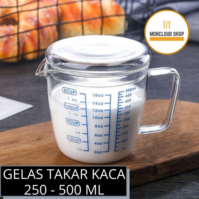 Gelas Ukur Takar Kaca 500 ml Glass Cup Measuring Milk Jug Li - Shop ...