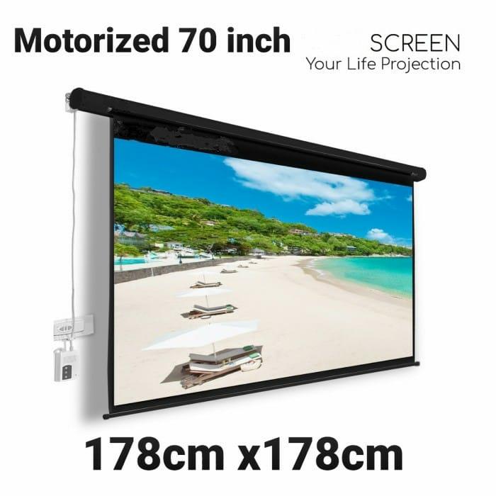 Screen Projector Motorized 70" Layar Proyektor Remot Elektri - Shop ...
