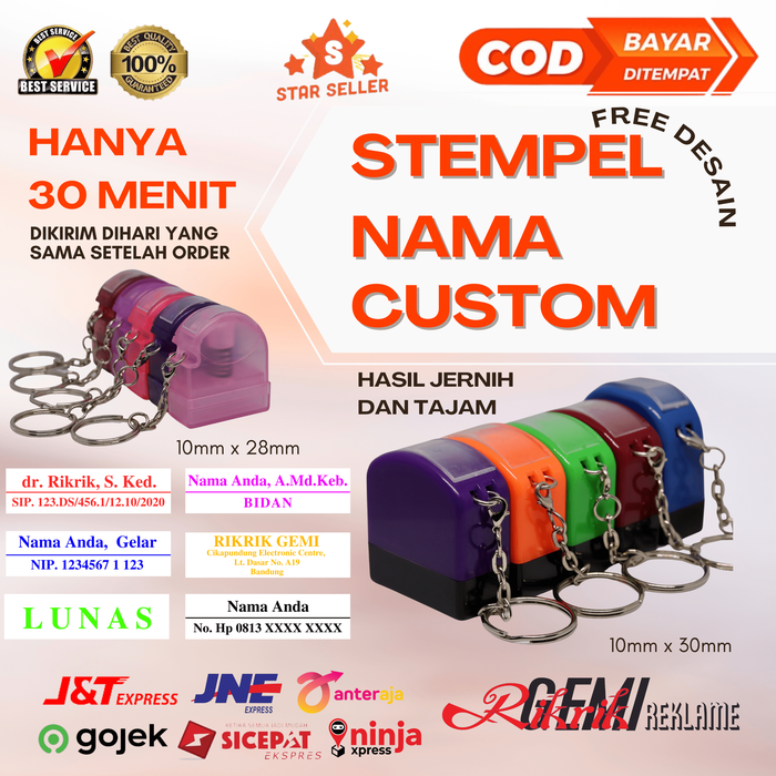 Jual Stempel Nama Mini | Dokter | Bidan | Paket Internet | SIP | NIP ...