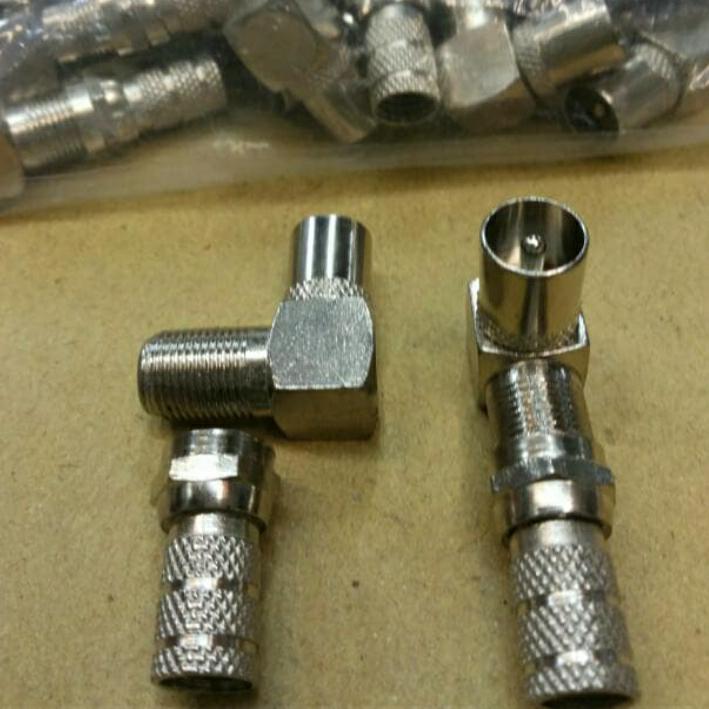 Conector TV L Drat Coaxial Jack Konektor TV L Rg6 Jek L - Shop | Tokopedia