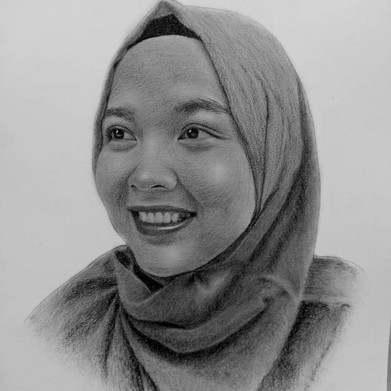 Lukisan Wajah handmade 1 wajah, ukuran A4 (21cmx30cm) tanpa frame ...
