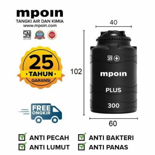 Jual tangki air mpoin plus 300 wave toren tandon 300 liter - Tanpa ...
