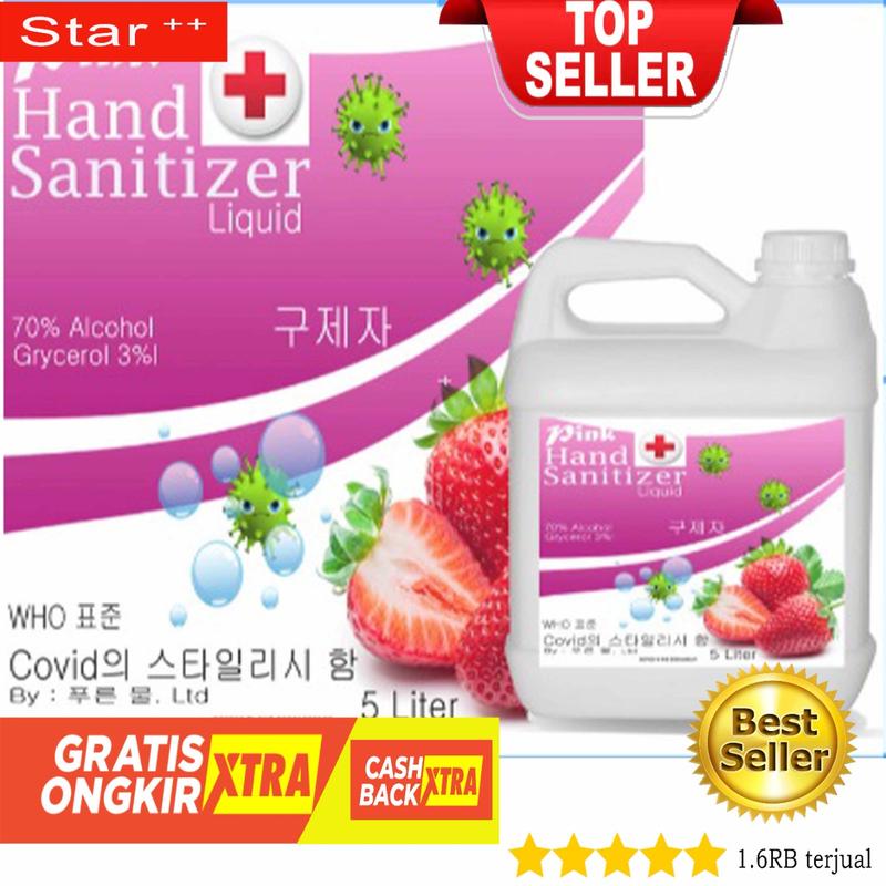 Hand Sanitizer Spray/Cair PINK Strawberry 5 Liter Alco 70% Antivirus ...