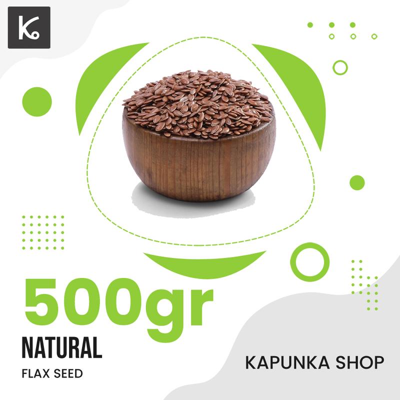 natural brown flaxseed 500gr / biji rami - Shop | Tokopedia