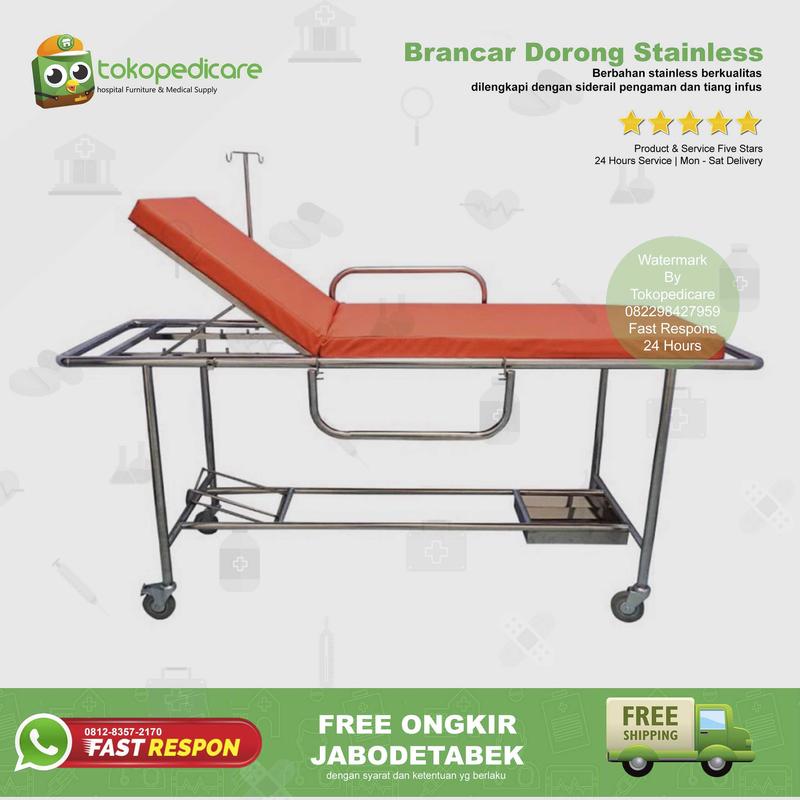 Brancard Dorong Komplit Stainless Steel | Strecher Brancar Rumah Sakit ...