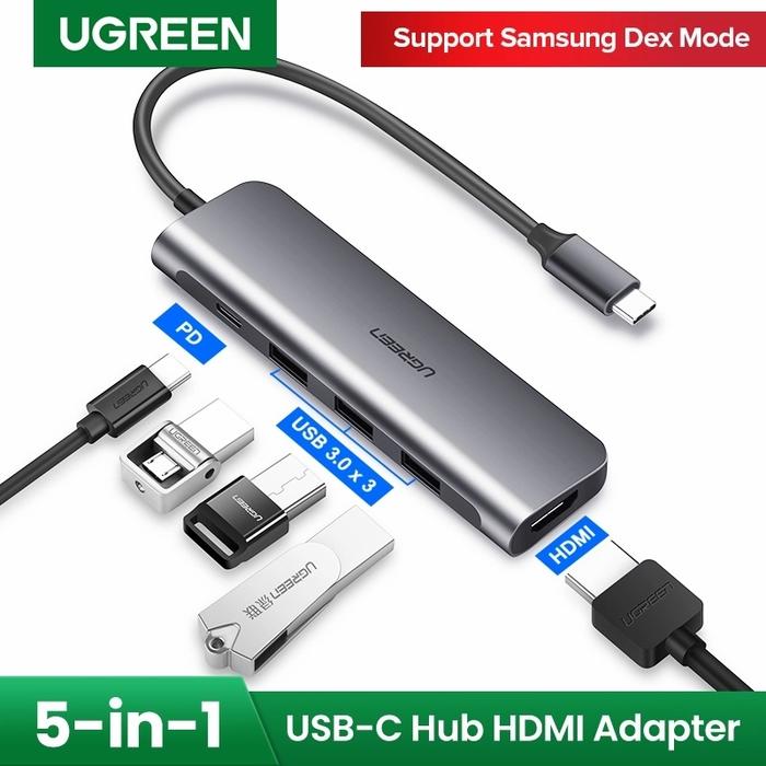 Jual Ugreen 3 usb hub 3.0 type c with 4K hdmi 5 in 1 otg multi port ...