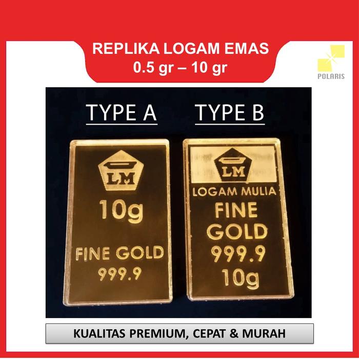 Jual REPLIKA LOGAM EMAS LOGAM MULIA 0.5 gr - 10 gr UNTUK DEKORASI MAHAR ...