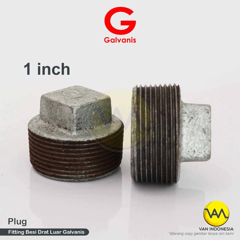 Plug Galvanis 1 inch Tutup Fitting Pipa Besi Drat Luar - Shop | Tokopedia