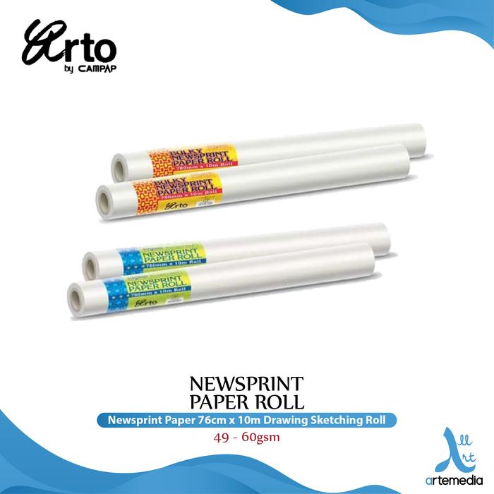 Jual Kertas Gambar Arto Newsprint Paper Roll Drawing Sketching - 49gsm ...