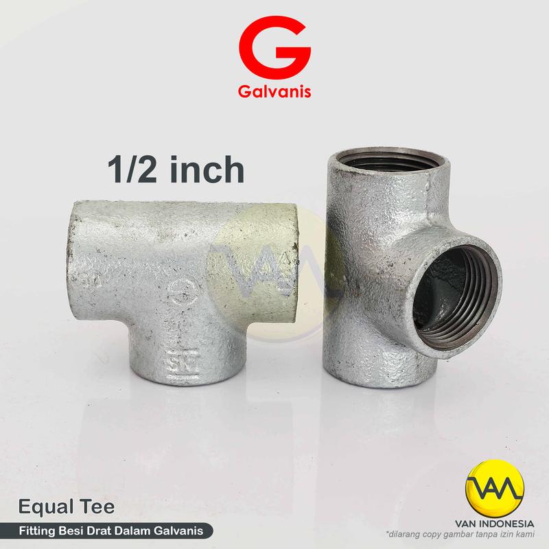 Equal Tee Galvanis 1/2 inch Fitting Pipa Besi - Shop | Tokopedia