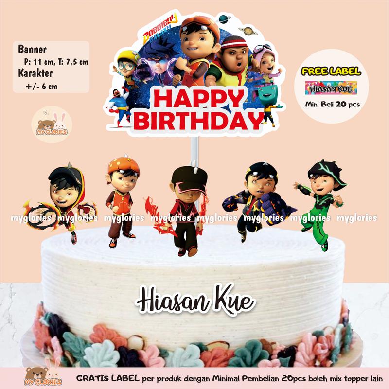 Topper Cake Boboiboy Hiasan kue ulang tahun - Shop | Tokopedia