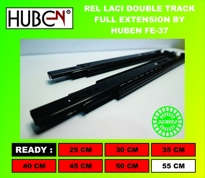 Jual Rel Laci Double Track Full Extension by HUBEN FE-37 - 55 CM - Kota ...