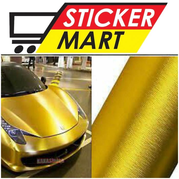 Jual Sticker Dekorasi Motif Brushed Metal Gold Emas Roll 45cm - Kota ...
