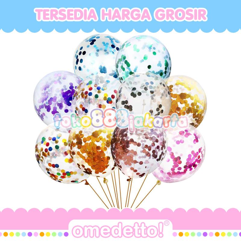 BALON LATEX TRANSPARAN BENING CLEAR ISI CONFETTI - Shop | Tokopedia