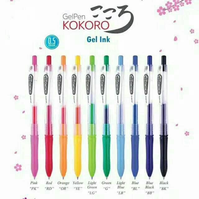 Jual Zebra Pulpen Gel KOKORO 0.5mm / Pulpen Gel Kokoro Zebra Colours 0 ...