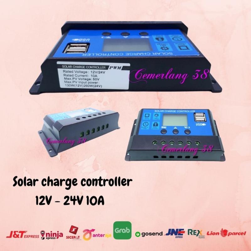 Solar Panel Charger Controller Panel Surya 10A 12V 24V Cell PWM 10 A ...