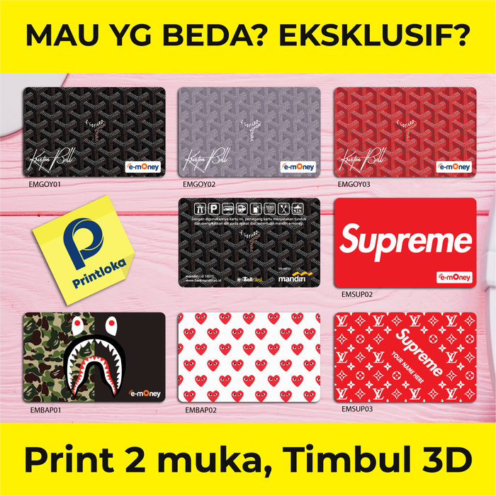 Jual Kartu Etoll 3D Timbul Hype Custom Print Emoney Flazz Brizzi ...
