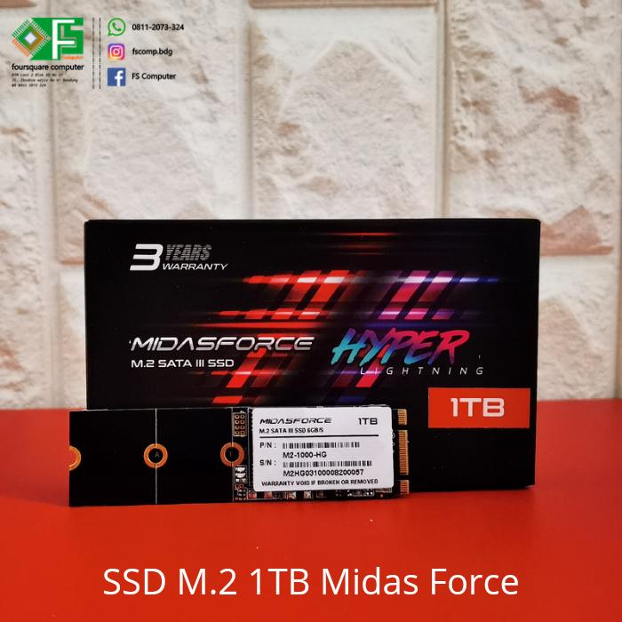 M2 SATA 1TB MIDASFORCE M.2 2240 2260 2280 RESMI 3thn - Shop | Tokopedia