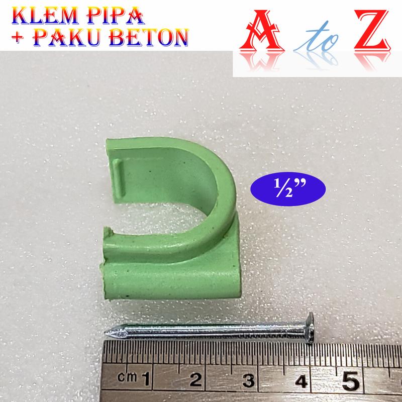 klem 1/2" + paku beton/clam 0,5 in/klem pipa pvc 1/2 inchi +paku - Shop ...