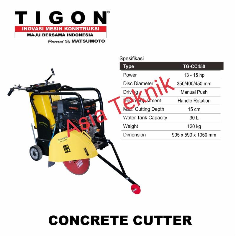 Mesin potong aspal beton 16 inch. concrete cutter 16 inch Tigon - Shop ...