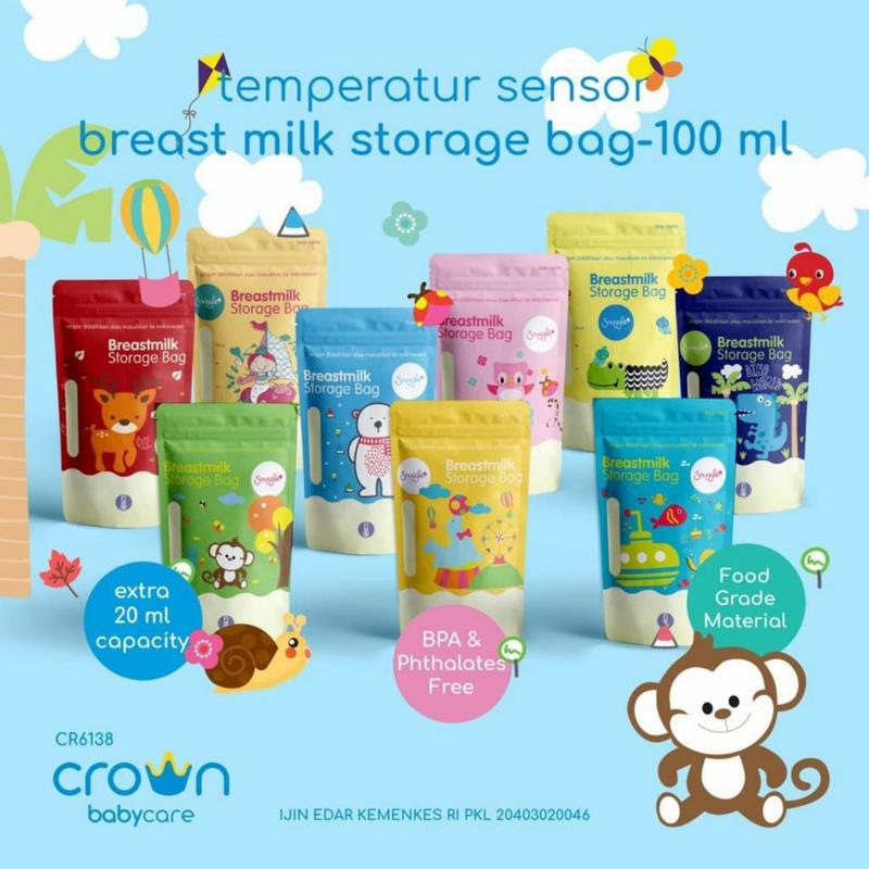 Kantong ASI Crown Baby 120 ml plastik asip breast milk 120ml - Shop | Tokopedia