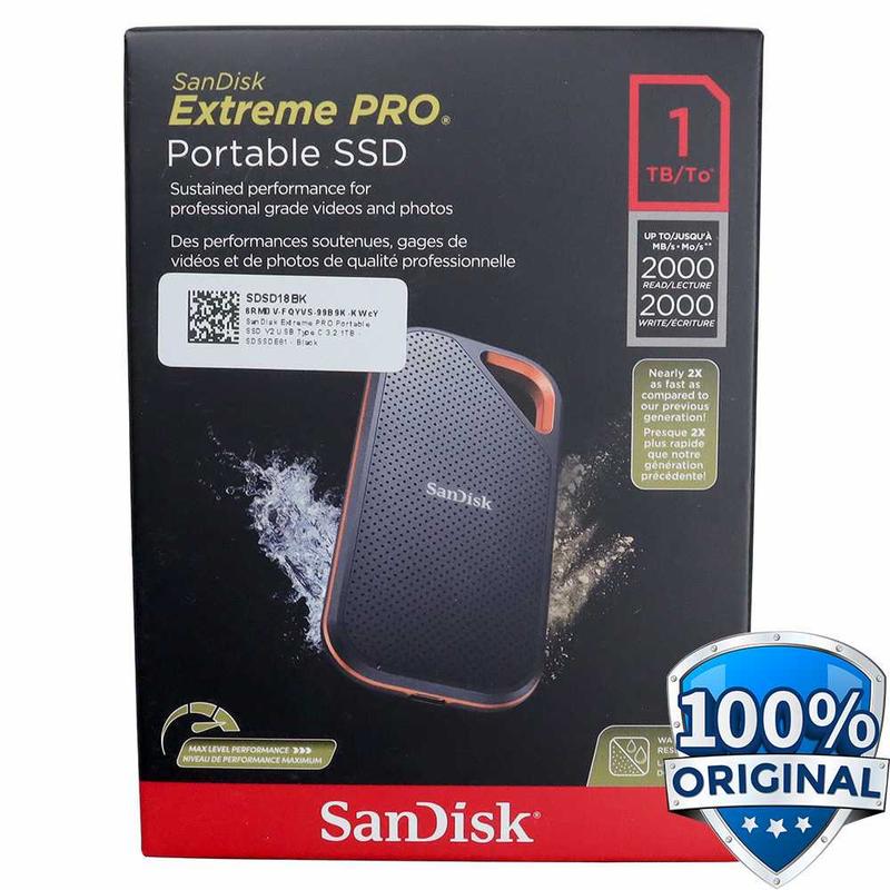 SanDisk Extreme PRO Portable SSD V2 USB Type C 3.2 - SDSSDE81 1TB ...
