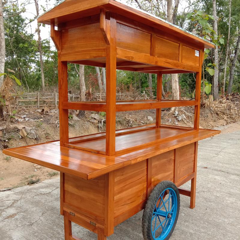 Gerobak Angkringan Tingkat Kayu Mahoni - Shop | Tokopedia