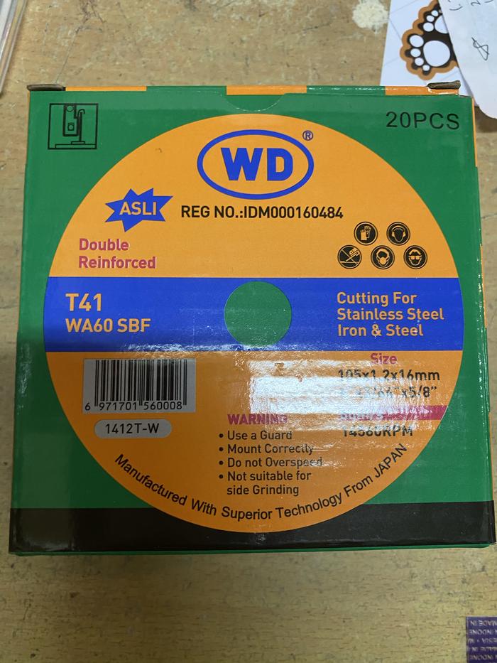 Jual MATA GERINDA POTONG WD 4 inch isi 20 - cutting wheel 4 inch ...