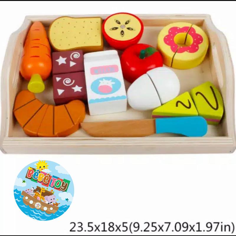 Breakfast Cutting Tray Wooden Toys - Shop | Tokopedia