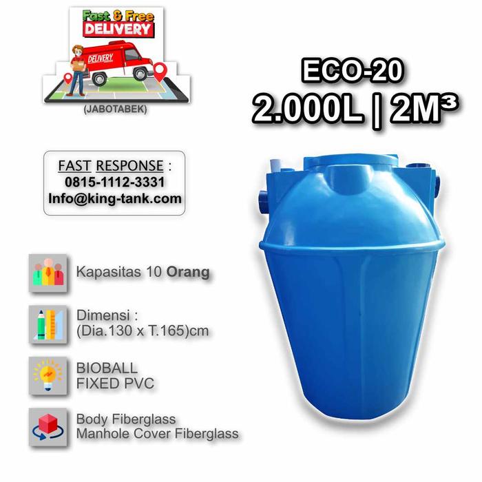 Jual BIOTANK FIBERGLASS - Septictank -2000 L / 2M3 (BIOFILTER-BIOTECH ...
