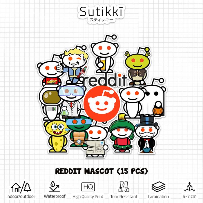 Jual Sticker Pack Reddit Mascot Logo Character Maskot Stiker Laptop ...