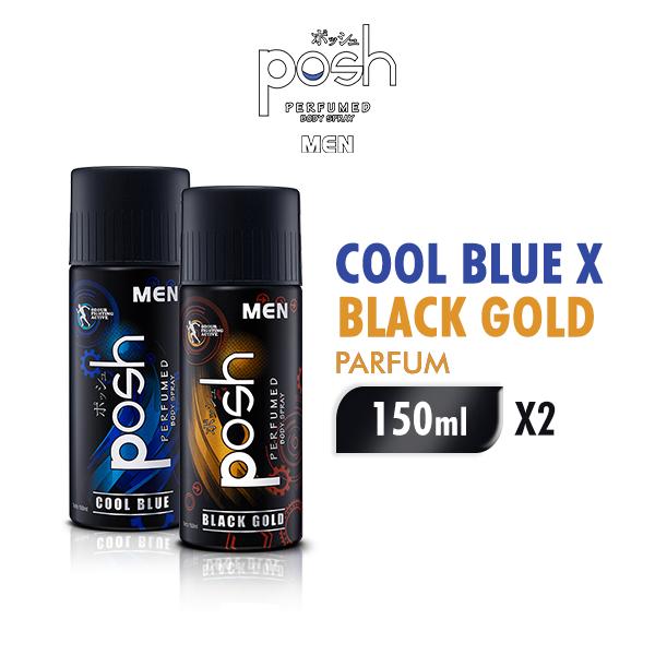 Posh Men Body Spray Cool Blue + Black Gold 150 ml (2 pcs) - Shop ...