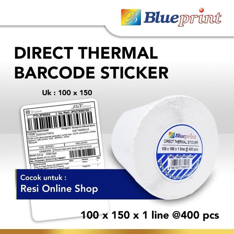 Kertas Thermal Sticker Label Roll Blueprint 100x150 mm Isi 400 - Shop ...