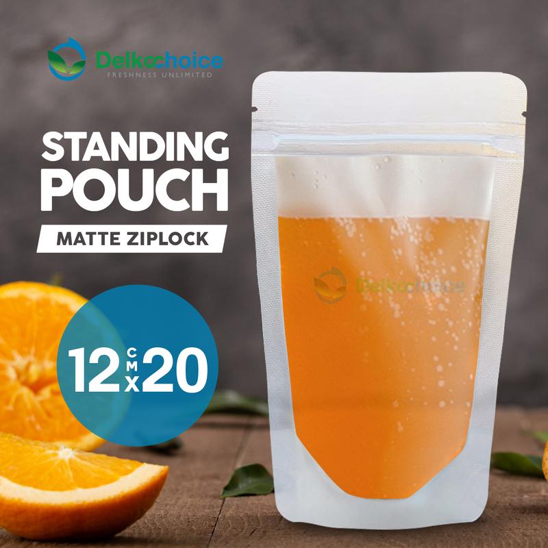 STANDING POUCH MATTE DOFF BURAM ZIPLOCK - PLASTIK KEMASAN SNACK 12X20 ...