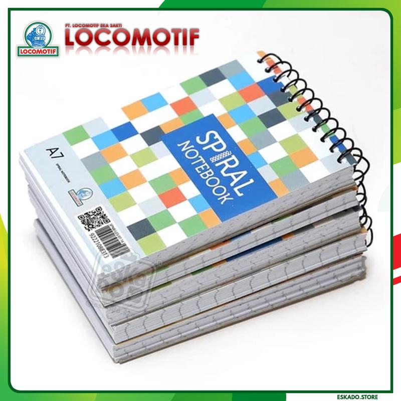 MOTIF Spiral Note Book A7 80 sheets GARIS - Buku Tulis Memo Locomotif ...