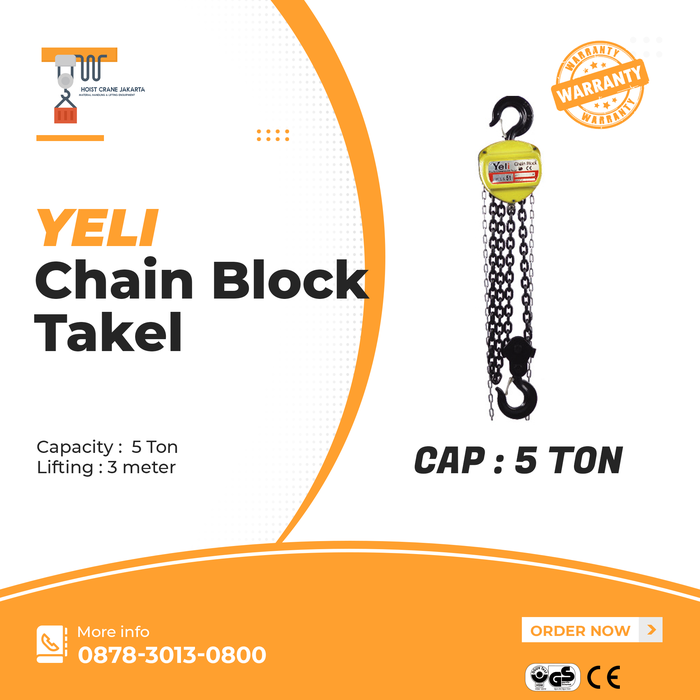 Jual Chain Block / Takel Cap 5 ton 3 meter - 3 Meter - Jakarta Pusat ...