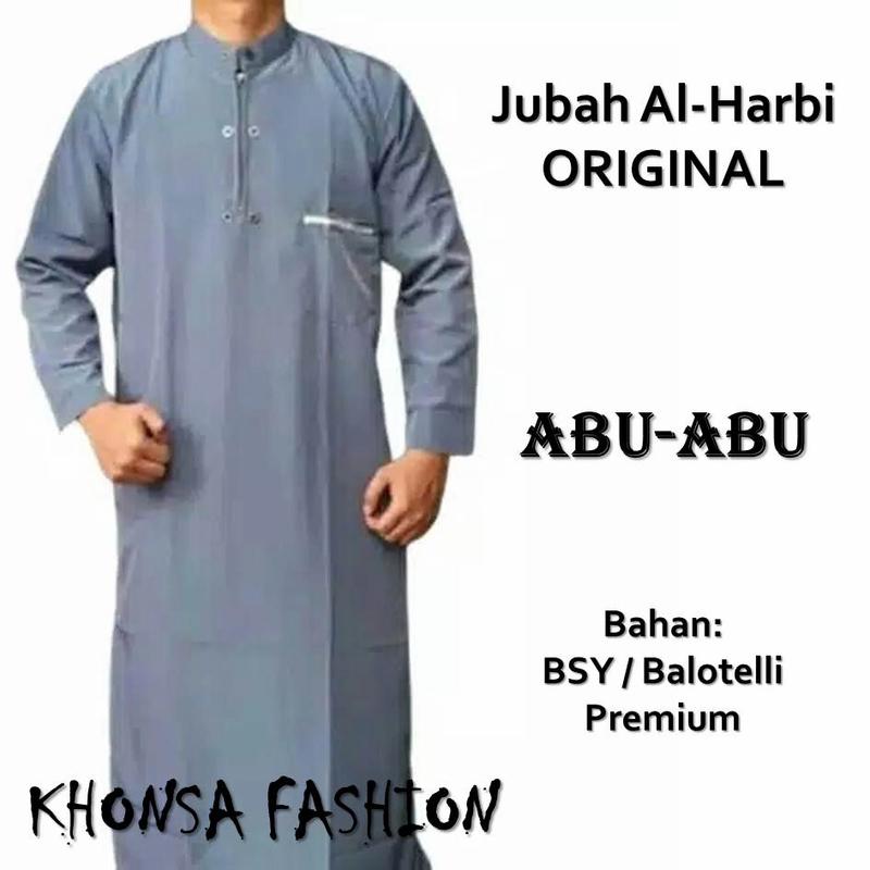 Jubah Pria Gamis Panjang Dewasa Remaja Al-Harbi Original Resleting ...