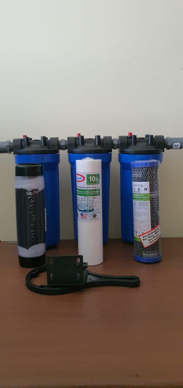 Jual PAKET FILTER AIR RUMAH TANGGA KUNING BESI TINGGI + BAU + ANTI ...