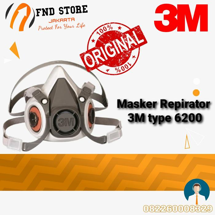 Jual 3M Masker Keselamatan 6200 Respirator Original Standar NIOSH ...