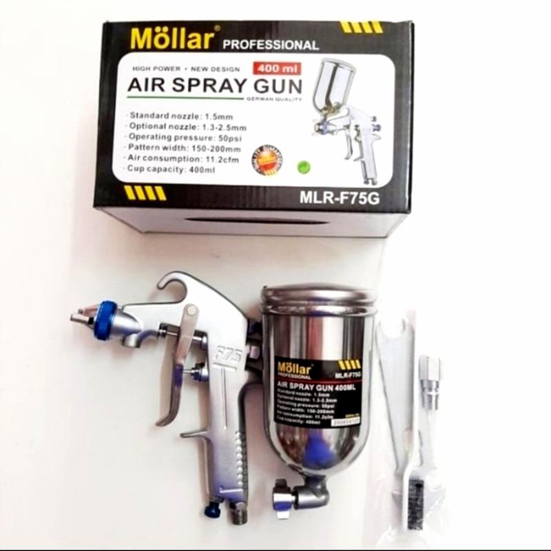 Spraygun Gravity Cup MOLLAR F75G Tabung Atas Spray Gun Cat Semprot ...