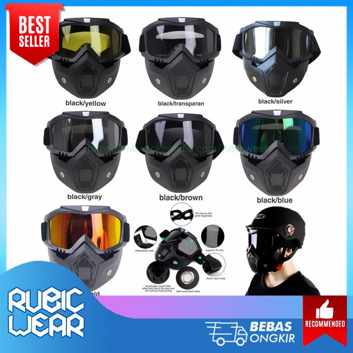 Kacamata Goggle Masker Helm Retro Motor Goggle Mask Cross Se - Shop ...