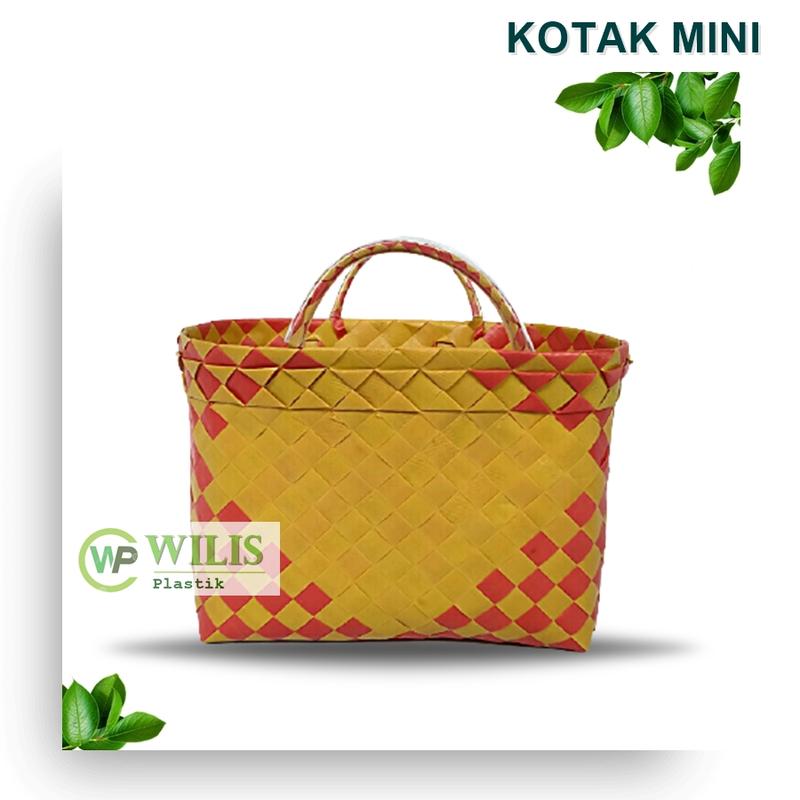 Tas Anyaman Plastik Kotak Mini / Tas Souvenir Parcel / Tas Hampers ...
