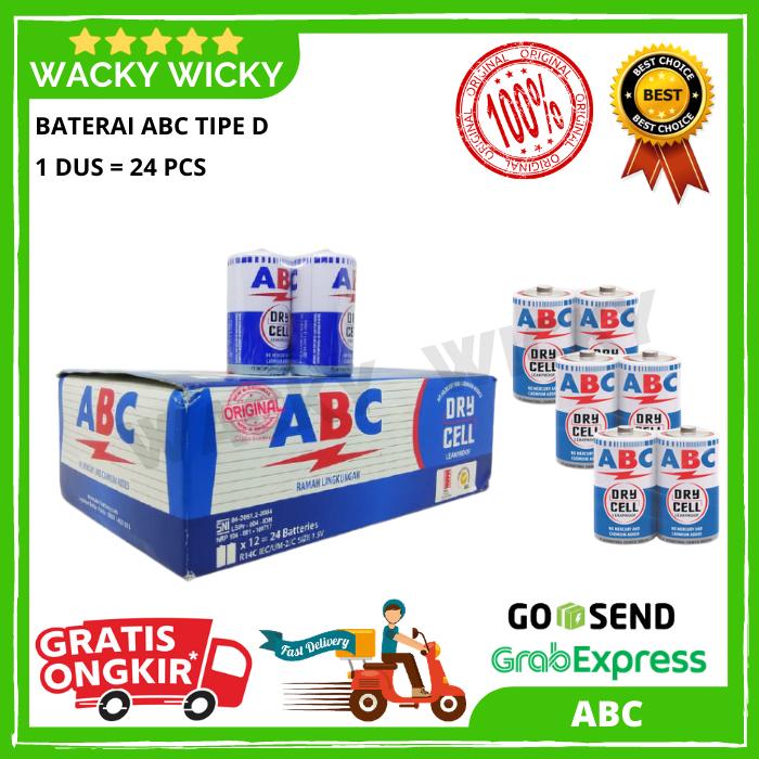 Batre Baterai Battery ABC Biru Dry Cell Tipe D Besar R20 - Isi - Shop ...