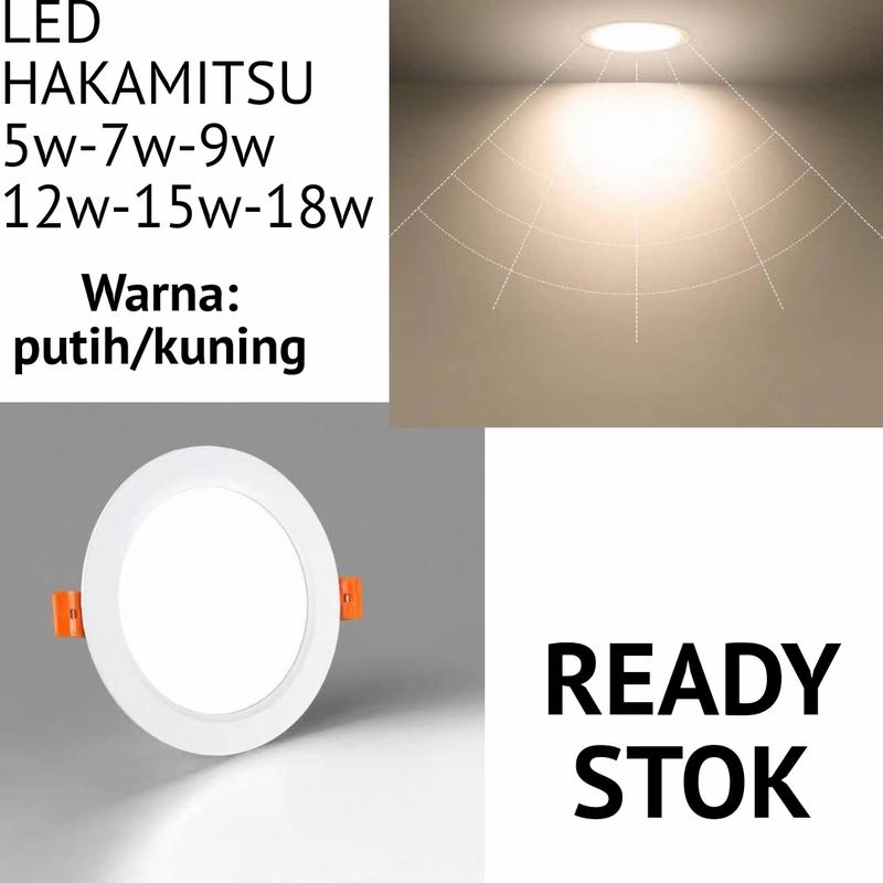 lampu downlight panel LED 5w/7w/9w bulat inbow down light panel - Shop ...