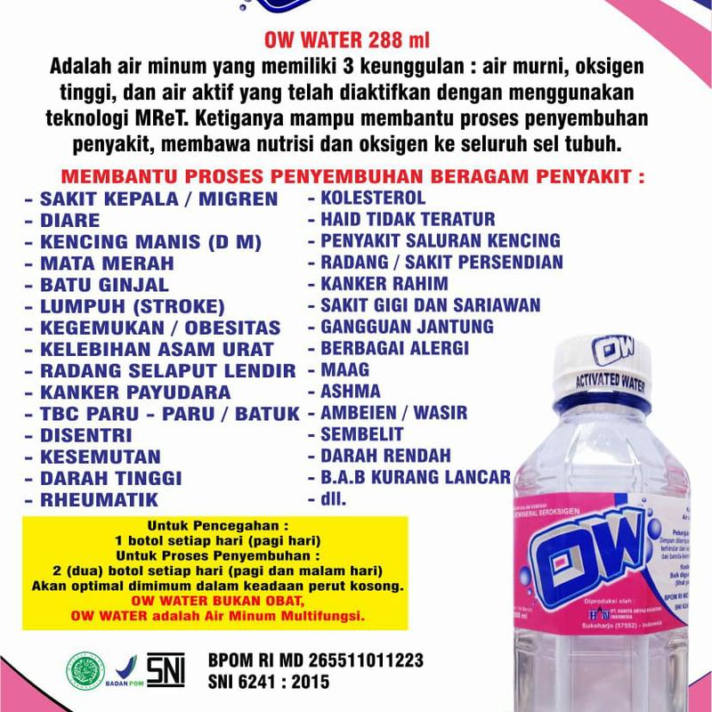 Air Oxygen OW ( Oxygen Water ) 288ML - Paket Join Member Basic - Shop | Tokopedia