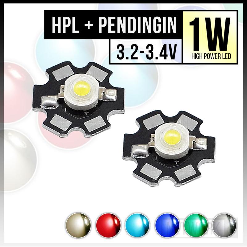HIGH POWER LED HPL HEATSINK PCB PENDINGIN 1 WATT 3V WARNA PUTIH - Shop ...