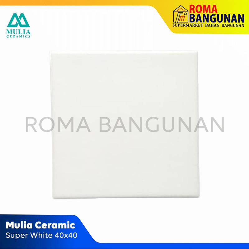 Keramik Lantai Kilap Putih Polos Mulia Super White 40x40 - Shop | Tokopedia