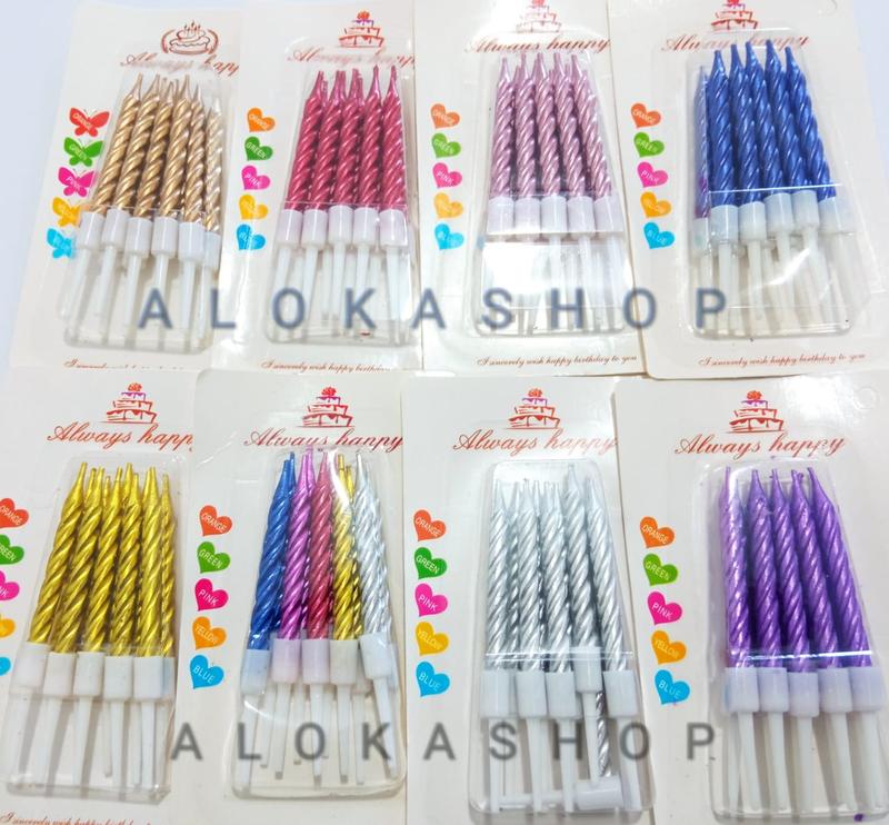 Spiral candle / lilin spiral untuk kue ulang tahun - Shop | Tokopedia